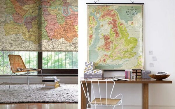 Ideas para decorar con mapas