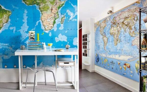 Ideas para decorar con mapas