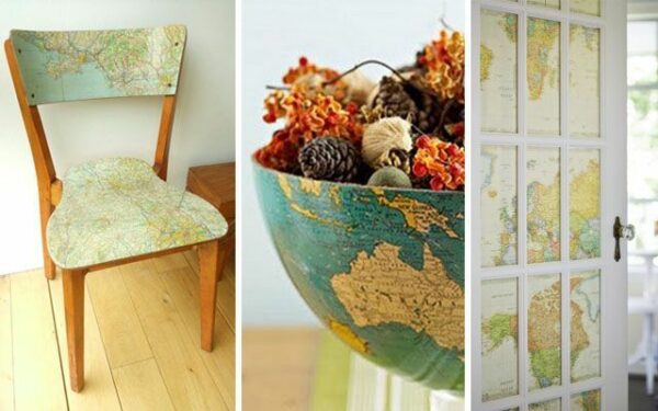 Ideas para decorar con mapas