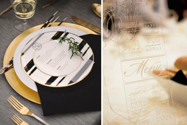 El diseño del menú de boda en la decoración nupcial