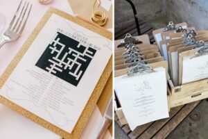 El diseño del menú de boda en la decoración nupcial